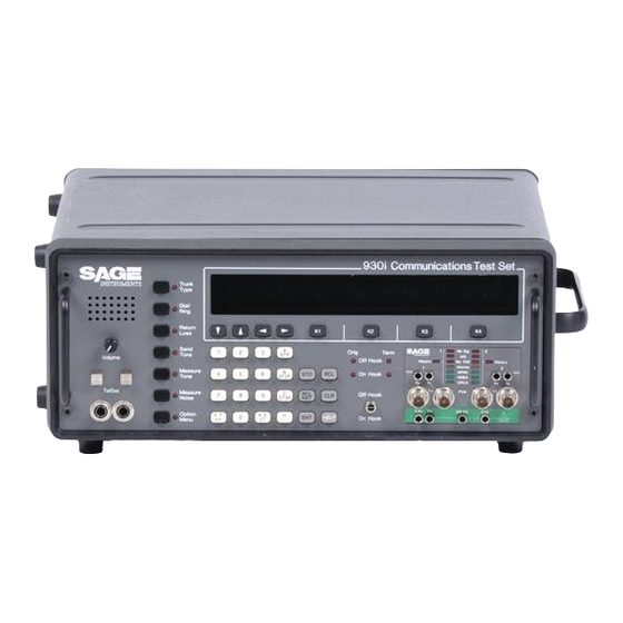 SAGE 930I OPERATING MANUAL Pdf Download | ManualsLib