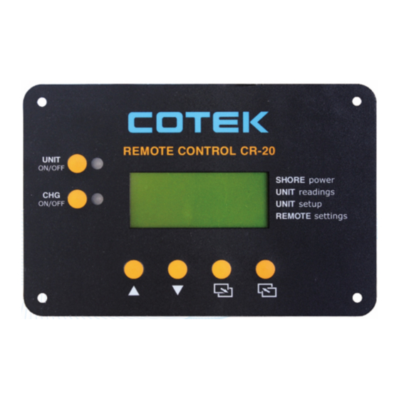 COTEK CR-20 USER MANUAL Pdf Download | ManualsLib
