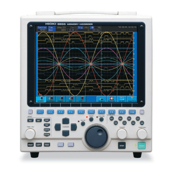 HIOKI MEMORY HICORDER 8855 QUICK START MANUAL Pdf Download | ManualsLib