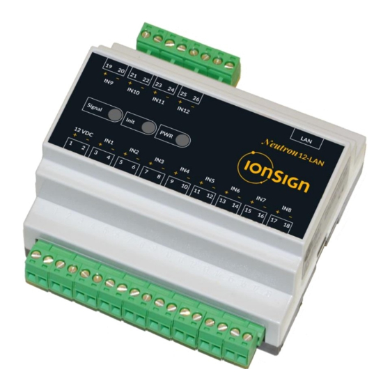 IONSIGN NEUTRON12-LAN QUICK MANUAL Pdf Download | ManualsLib