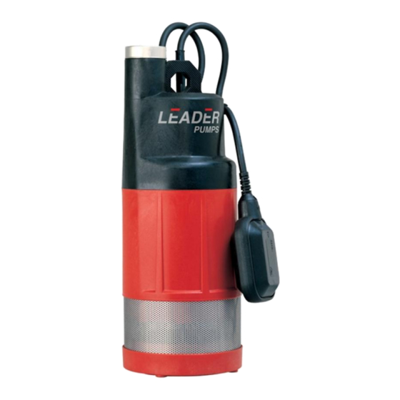 LEADER PUMPS ECODIVER 750 INSTRUCTION FOR INSTALLATION AND MAINTENANCE ...