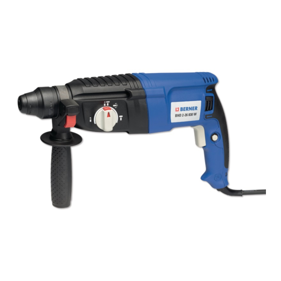 BERNER BHD-2/26 830 W ORIGINAL INSTRUCTIONS MANUAL Pdf Download ...