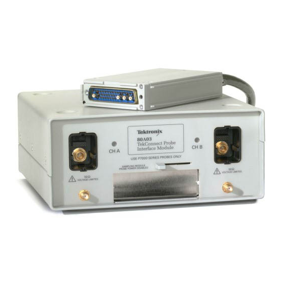 TEKTRONIX TEKCONNECT 80A03 INSTRUCTION MANUAL Pdf Download | ManualsLib