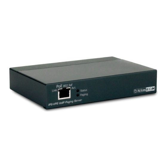 ATLAS IED IPS-VPS QUICK START MANUAL Pdf Download | ManualsLib