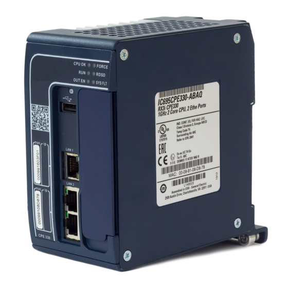 EMERSON PACSYSTEMS RX3I IC695CPE330 QUICK START MANUAL Pdf Download ...