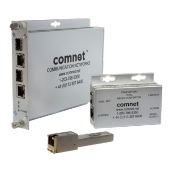 COMNET CNMC SFP SERIES INSTALLATION AND OPERATION MANUAL Pdf Download | ManualsLib