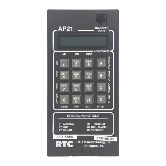 RTC AP21 OPERATION AND SERVICE MANUAL Pdf Download | ManualsLib