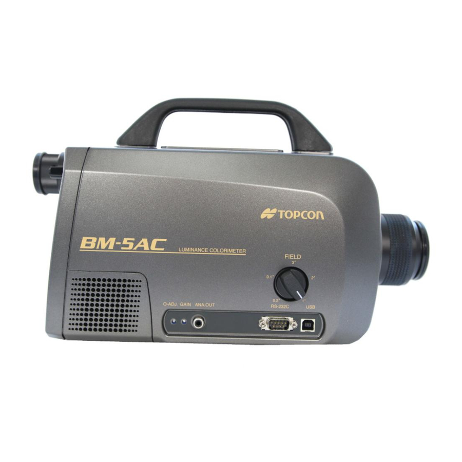 TOPCON LUMINANCE COLORIMETER BM-5AC INSTRUCTION MANUAL Pdf Download | ManualsLib