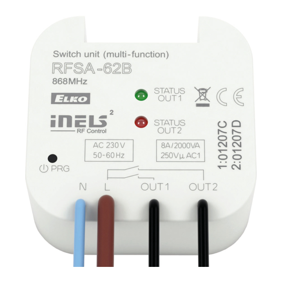 ELKO INELS RF CONTROL RFSA-62B QUICK START MANUAL Pdf Download | ManualsLib