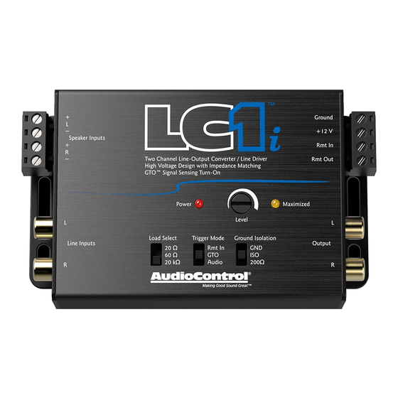 AUDIO CONTROL LC1I QUICK START Pdf Download | ManualsLib