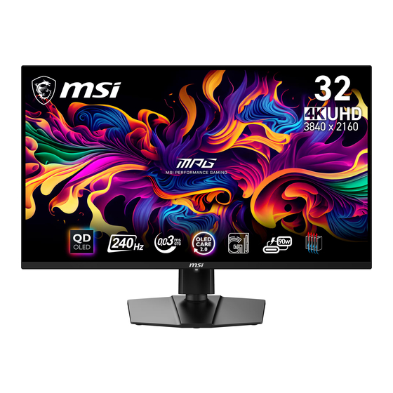 MSI MPG 321URXW QD-OLED USER MANUAL Pdf Download | ManualsLib