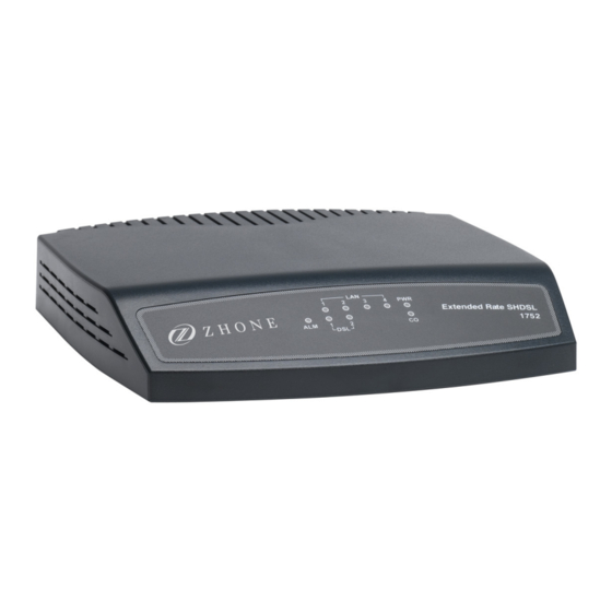 ZHONE 1752-A1-XXX NETWORK ROUTER TECHNICAL SPECIFICATIONS | ManualsLib