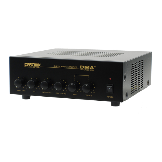 PASO SOUND PRODUCTS DMA2015 AMPLIFIER INSTALLATION MANUAL AND OPERATING ...