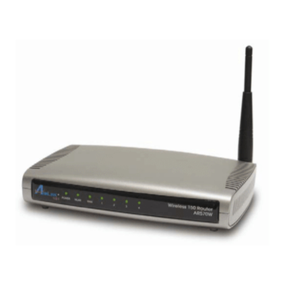 AIRLINK101 AR570W WIRELESS ROUTER USER MANUAL | ManualsLib