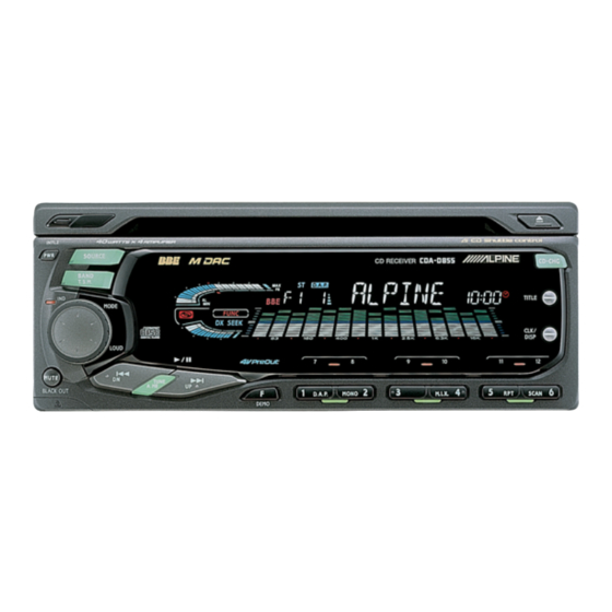 ALPINE CDA-D852 CAR RECEIVER OWNER'S MANUAL | ManualsLib