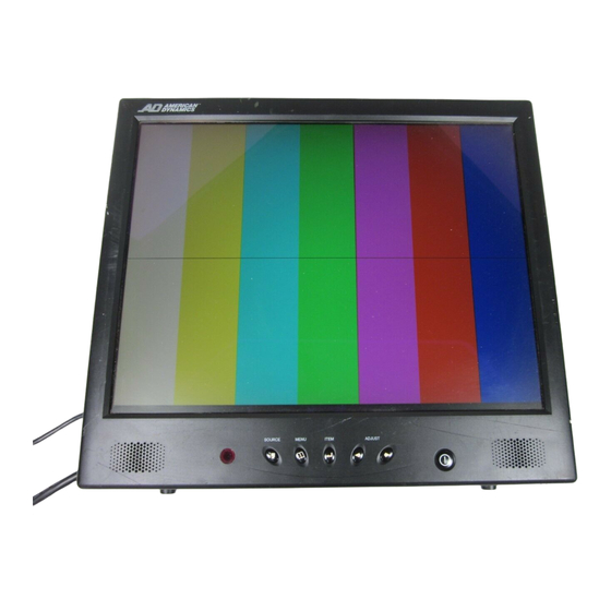 AMERICAN DYNAMICS ADMNLCD20 MONITOR SPECIFICATIONS | ManualsLib