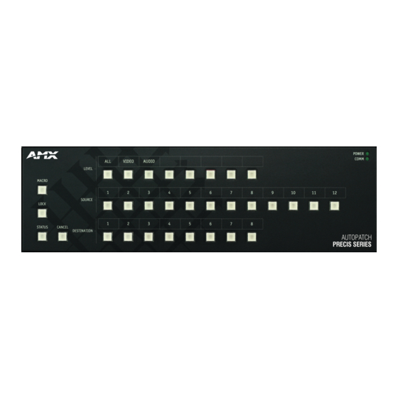 AMX PRECIS MATRIX SWITCHER INSTRUCTION MANUAL | ManualsLib