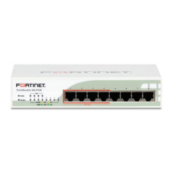 FORTINET FORTISWITCH-80-POE QUICK START MANUAL Pdf Download | ManualsLib