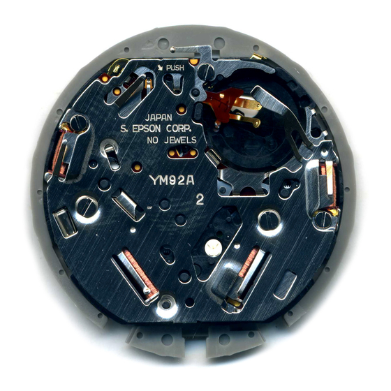 EPSON YM92A WATCH MOVEMENT SPECIFICATION AND DRAWING Pdf Download ...