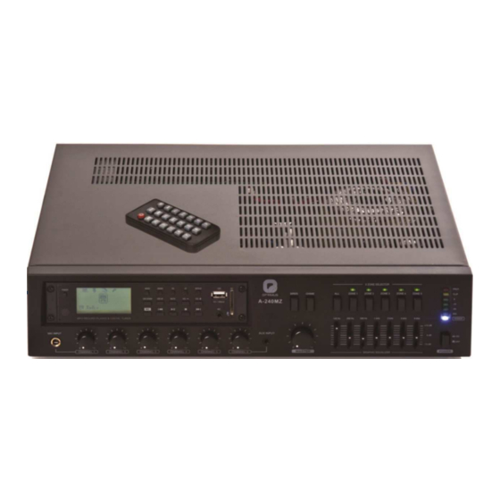 OPTIMUS A-240MZ INSTALLATION AND OPERATING INSTRUCTIONS MANUAL Pdf ...