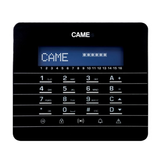 CAME PXWKTN01 MANUAL Pdf Download | ManualsLib