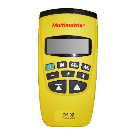 MULTIMETRIX DM 92 USER MANUAL Pdf Download | ManualsLib