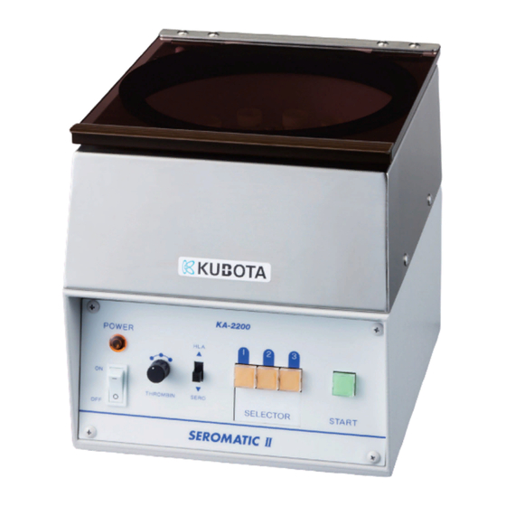 KUBOTA SEROMATIC II QUICK START MANUAL Pdf Download | ManualsLib