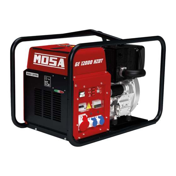 MOSA GE 10000 HZDM USE AND MAINTENANCE MANUAL Pdf Download | ManualsLib