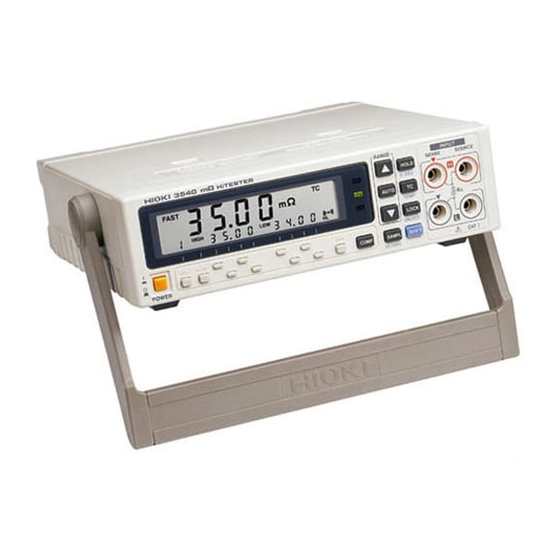 HIOKI HITESTER 3540 INSTRUCTION MANUAL Pdf Download | ManualsLib