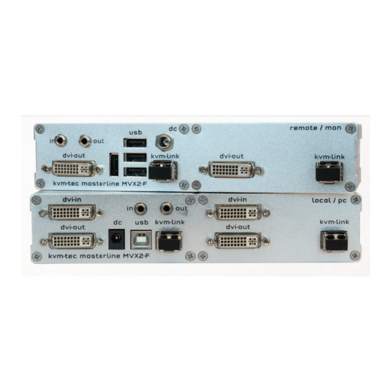 KVM-TEC MASTERLINE MVX1-F MANUAL Pdf Download | ManualsLib