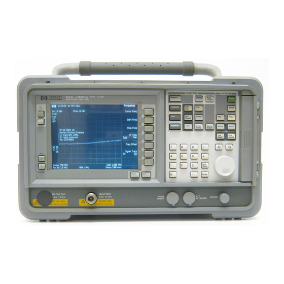 AGILENT TECHNOLOGIES ESA-L1500A INSTALLATION NOTE Pdf Download | ManualsLib