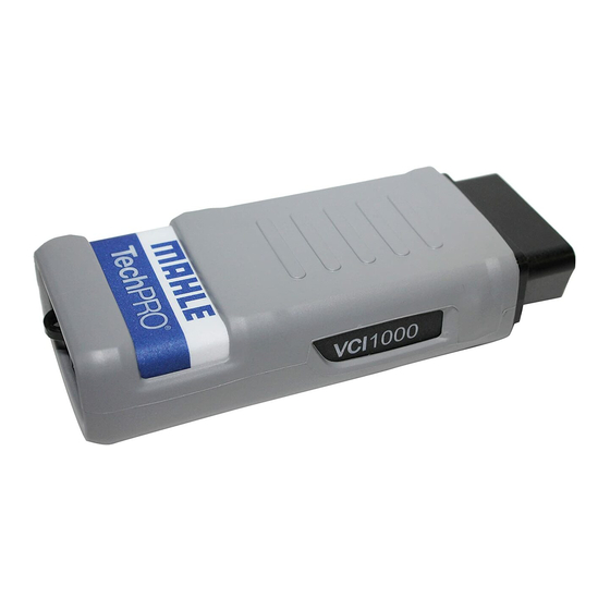 MAHLE TECHPRO VCI1000 QUICK START MANUAL Pdf Download | ManualsLib