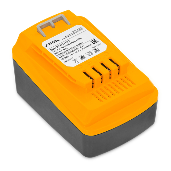 STIGA BT 20 LI 2.0 S OPERATOR'S MANUAL Pdf Download | ManualsLib