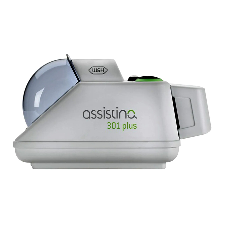 W&H ASSISTINA 301 PLUS MANUAL Pdf Download | ManualsLib