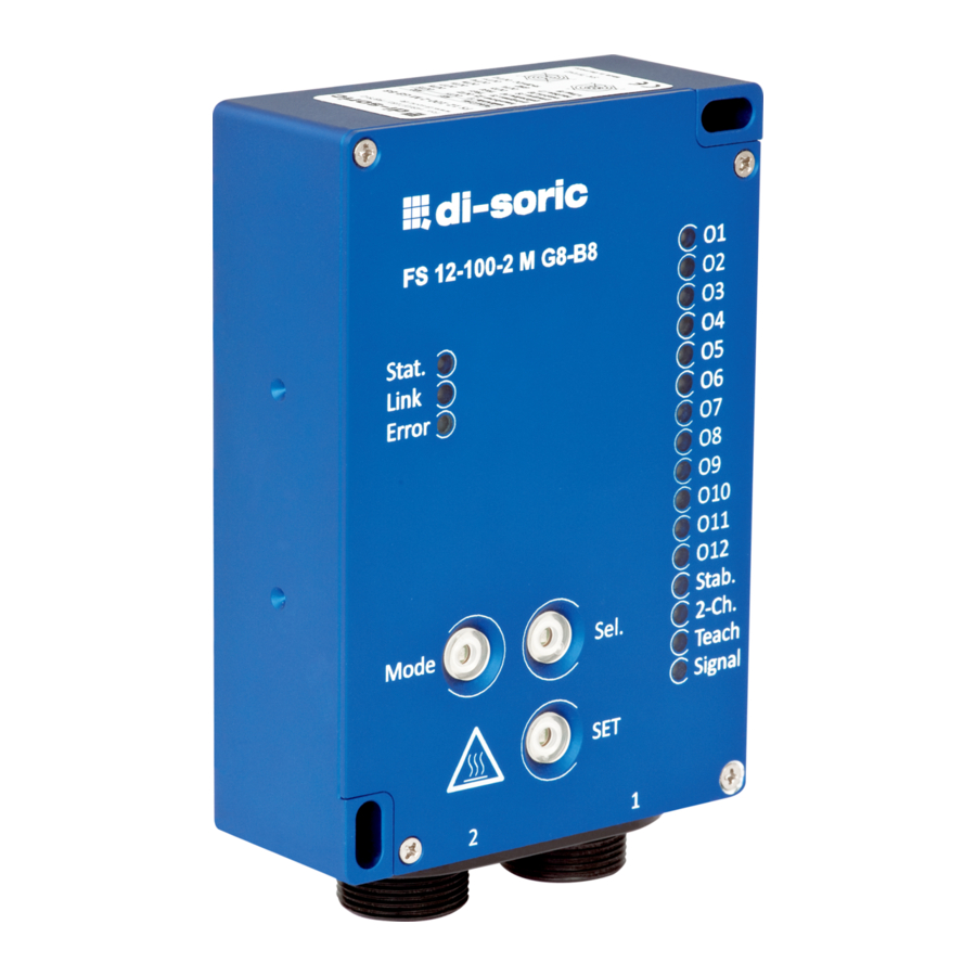 DI-SORIC FS 12-100-1 M G8-B8 MANUAL Pdf Download | ManualsLib
