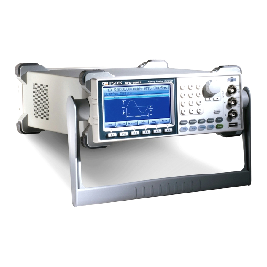 GW INSTEK AFG-3000 SERIES QUICK START MANUAL Pdf Download | ManualsLib