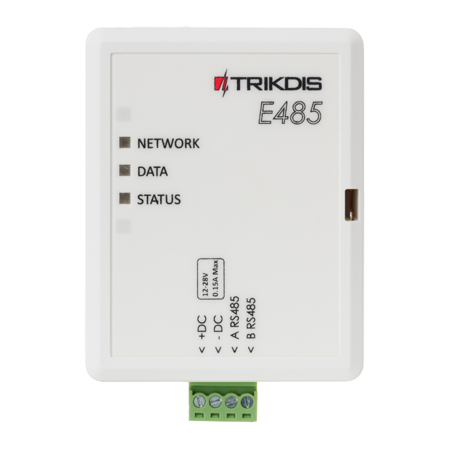 TRIKDIS E485 INSTALLATION MANUAL Pdf Download | ManualsLib
