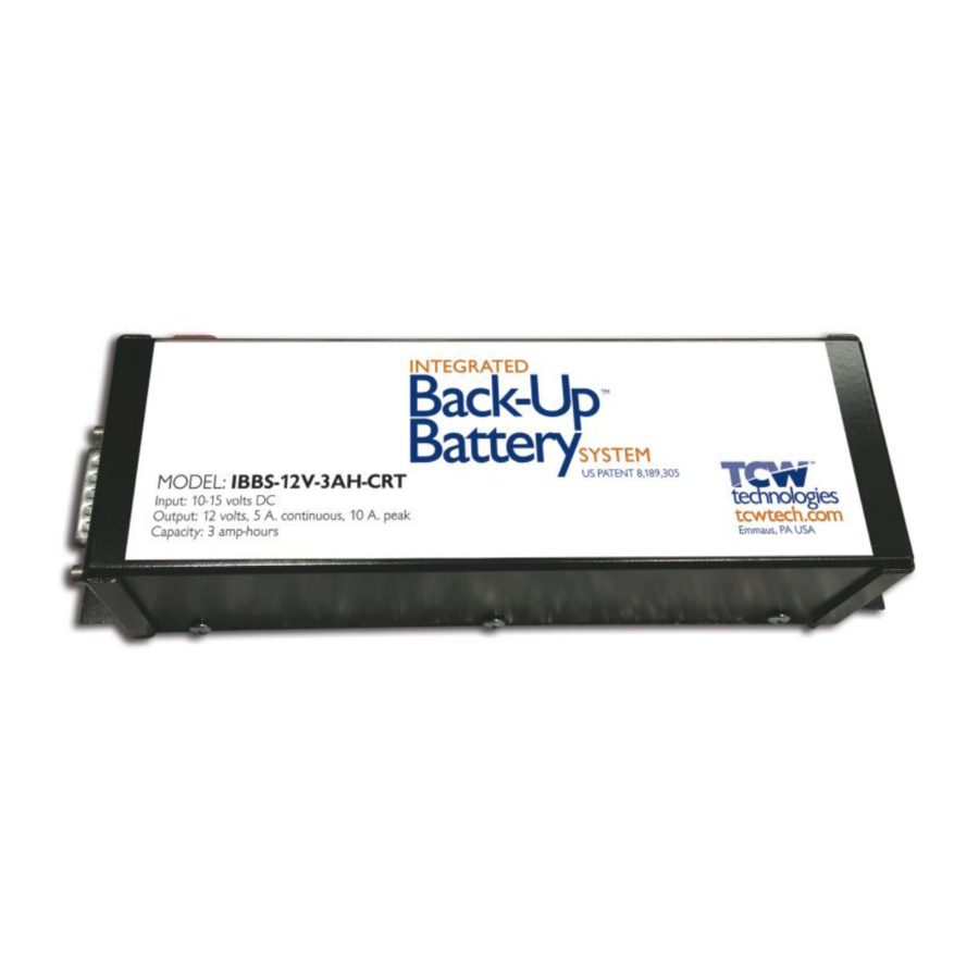 TCW IBBS-12V-3AH-CRT MANUAL Pdf Download | ManualsLib