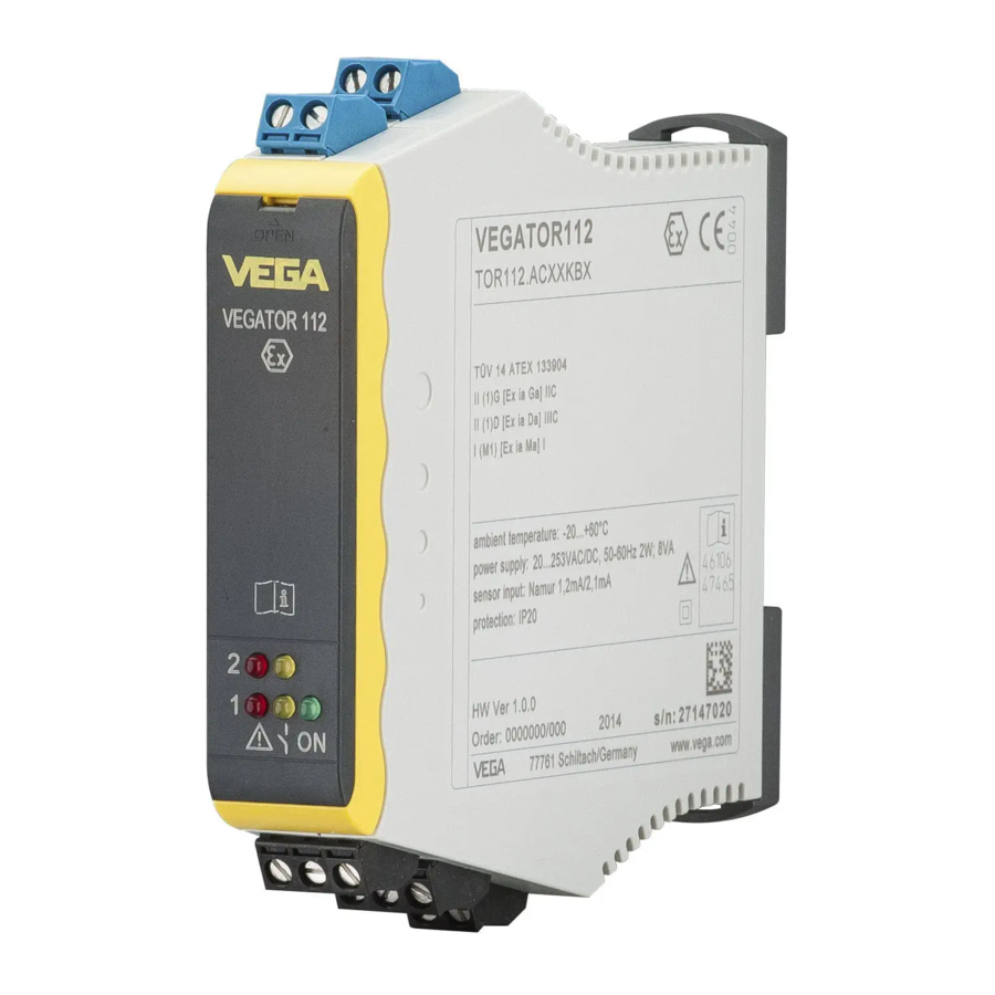 VEGA VEGATOR 112 OPERATING INSTRUCTIONS MANUAL Pdf Download | ManualsLib