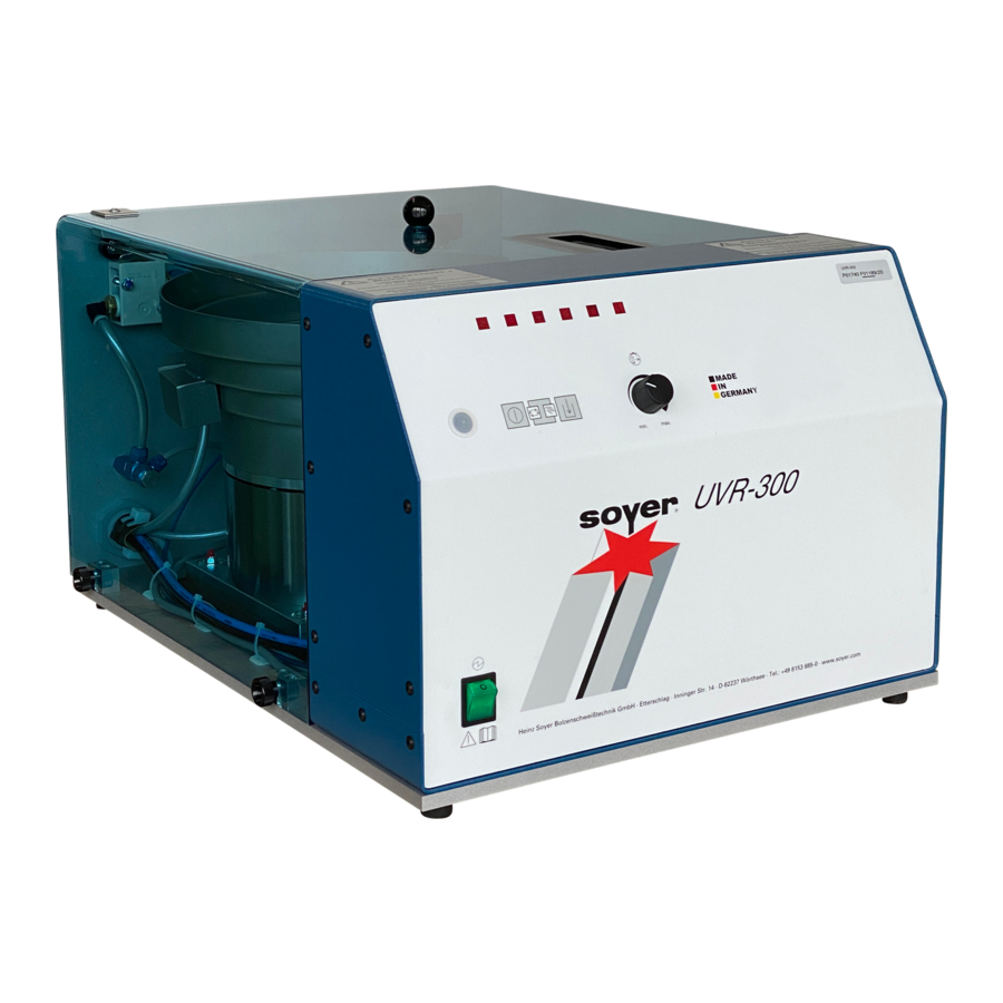 SOYER UVR-300 OPERATING INSTRUCTIONS MANUAL Pdf Download | ManualsLib