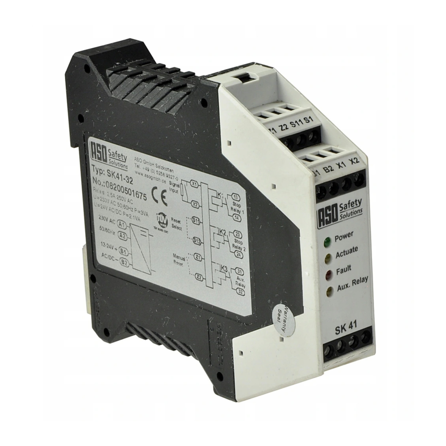 ASO SAFETY SOLUTIONS SK 41 OPERATING INSTRUCTIONS MANUAL Pdf Download ...