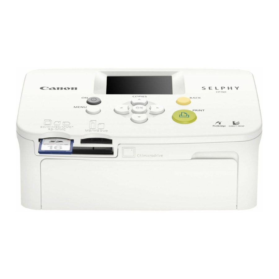 CANON SELPHY CP770 SERVICE MANUAL Pdf Download | ManualsLib