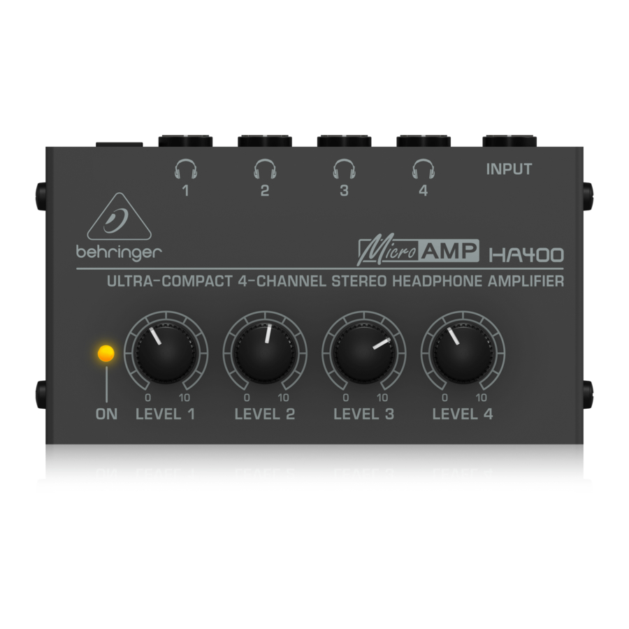 BEHRINGER MICROAMP HA400 MANUAL Pdf Download | ManualsLib