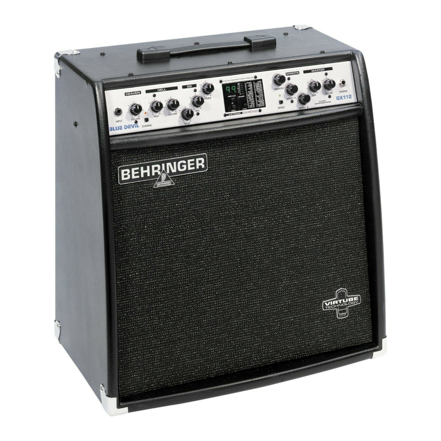 BEHRINGER BLUE DEVIL GX112 USER MANUAL Pdf Download | ManualsLib