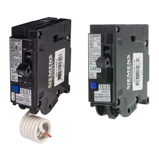 SIEMENS AFCI INSTRUCTIONS FOR INSTALLATION Pdf Download | ManualsLib