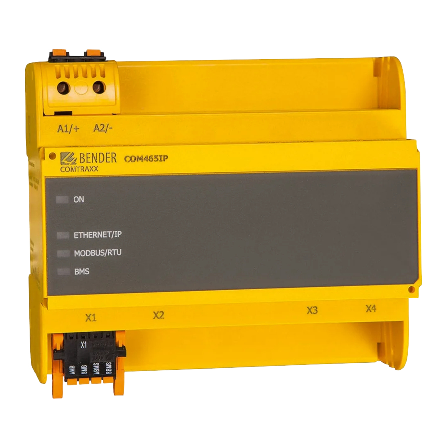BENDER COMTRAXX COM465IP QUICK START MANUAL Pdf Download | ManualsLib