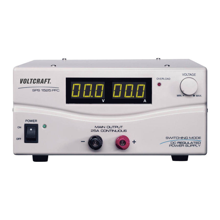 VOLTCRAFT SPS 1525 PFC OPERATING INSTRUCTIONS MANUAL Pdf Download ...