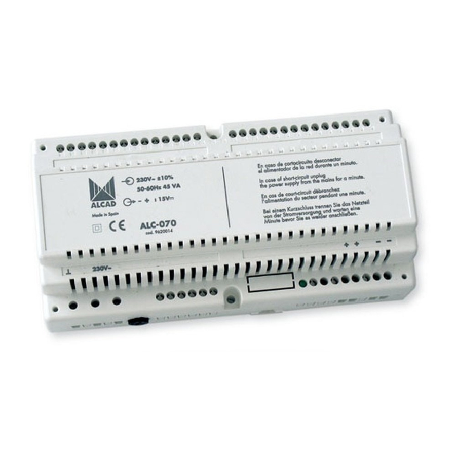 ALCAD ALC-070 QUICK START MANUAL Pdf Download | ManualsLib