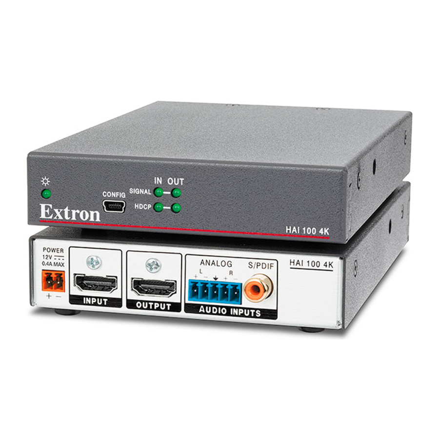 EXTRON ELECTRONICS HAI 100 4K PLUS USER MANUAL Pdf Download | ManualsLib