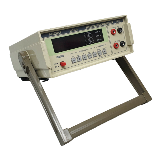 HIOKI HITESTER 3184 INSTRUCTION MANUAL Pdf Download | ManualsLib